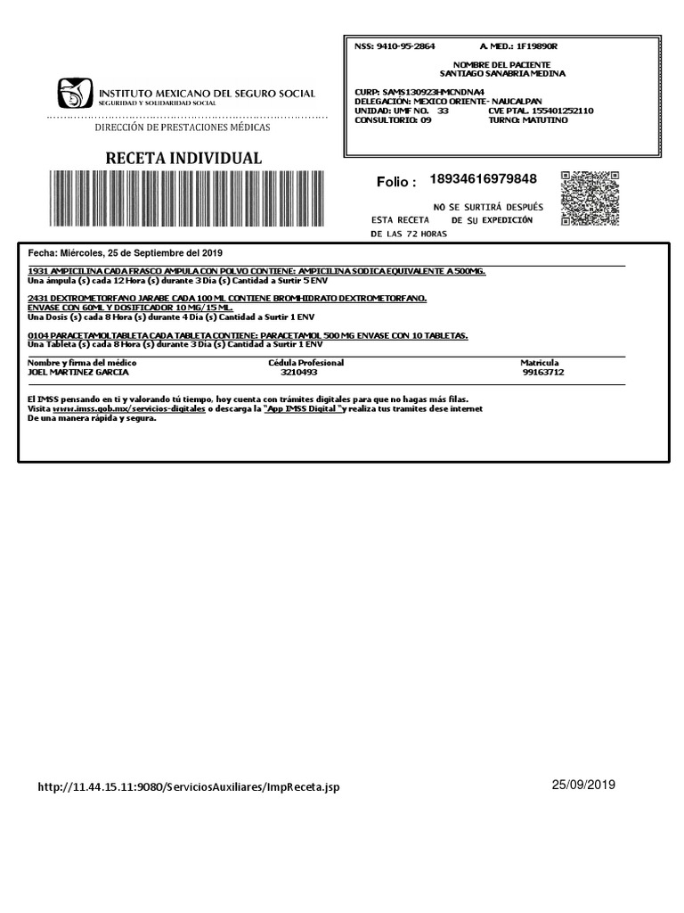 Recetas Médicas Editables IMSS 2023-2025 | PDF