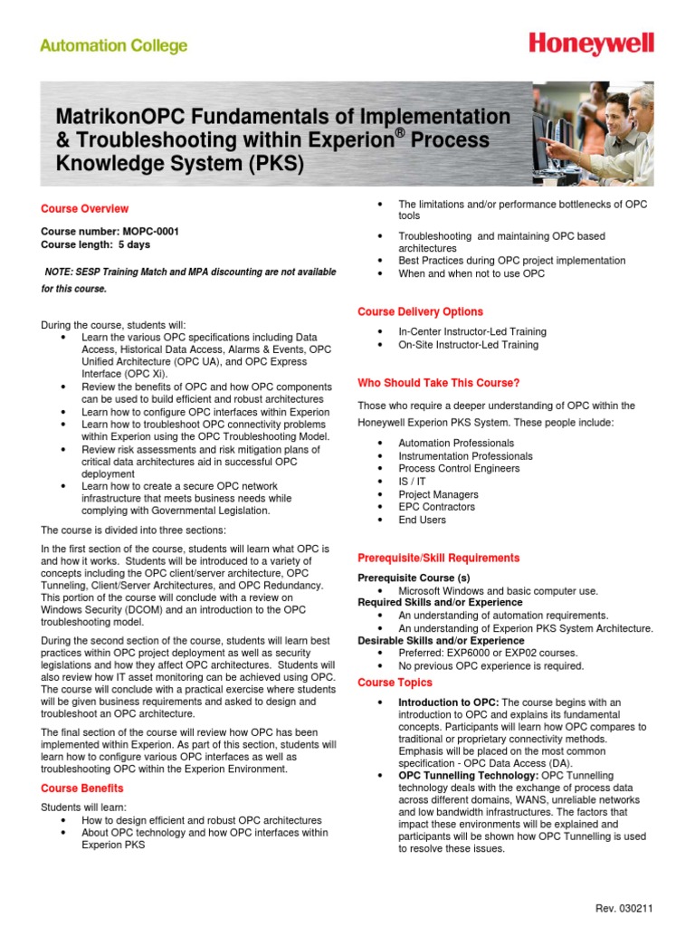 MatrikonOPC Fundamentals - Implementation and Troubleshooting Within Experion PKS | PDF ...