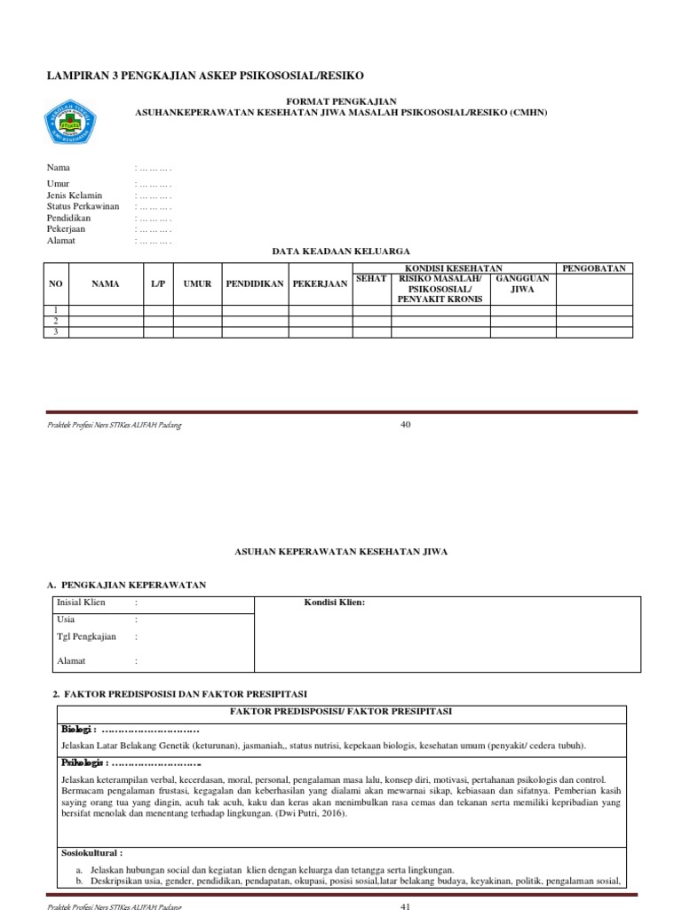 Format Pengkajian CMHN | PDF