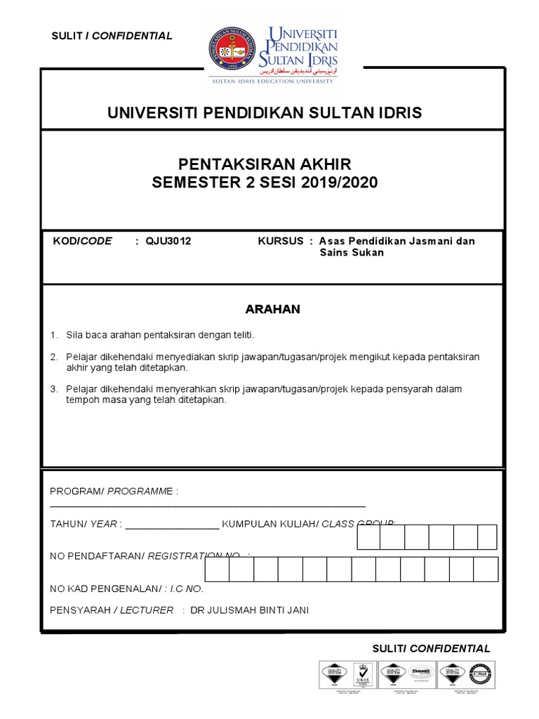 Soalan Pentaksiran Akhir A192 | PDF