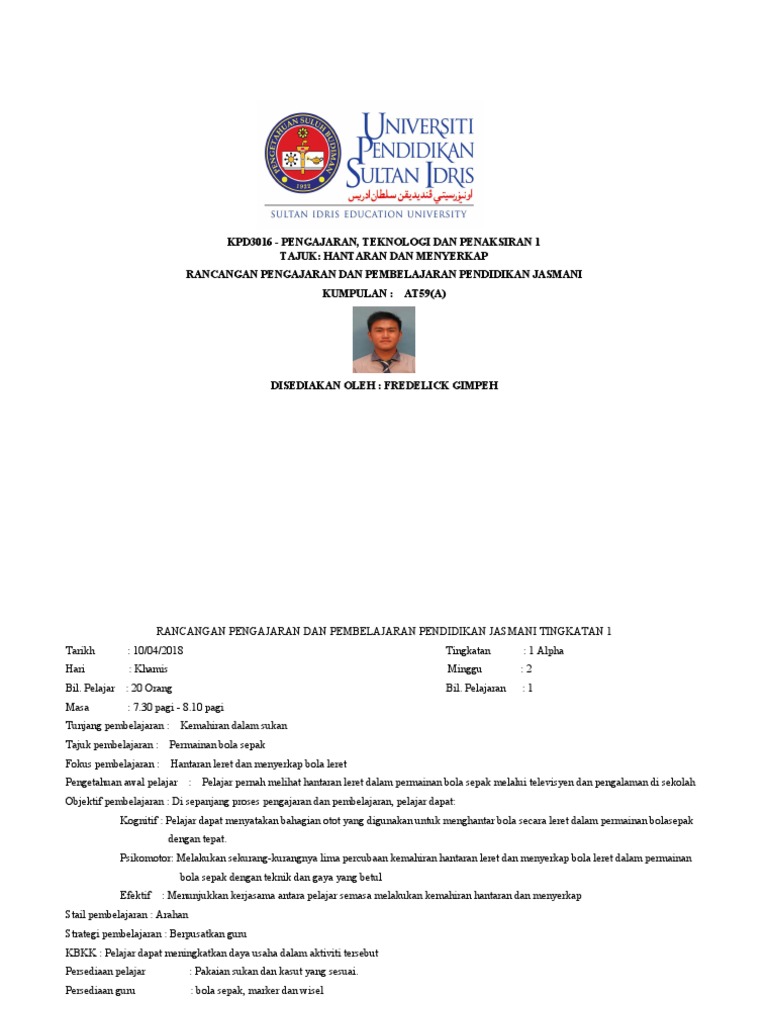 Hantaran Leret & Menyerkap Bola | PDF