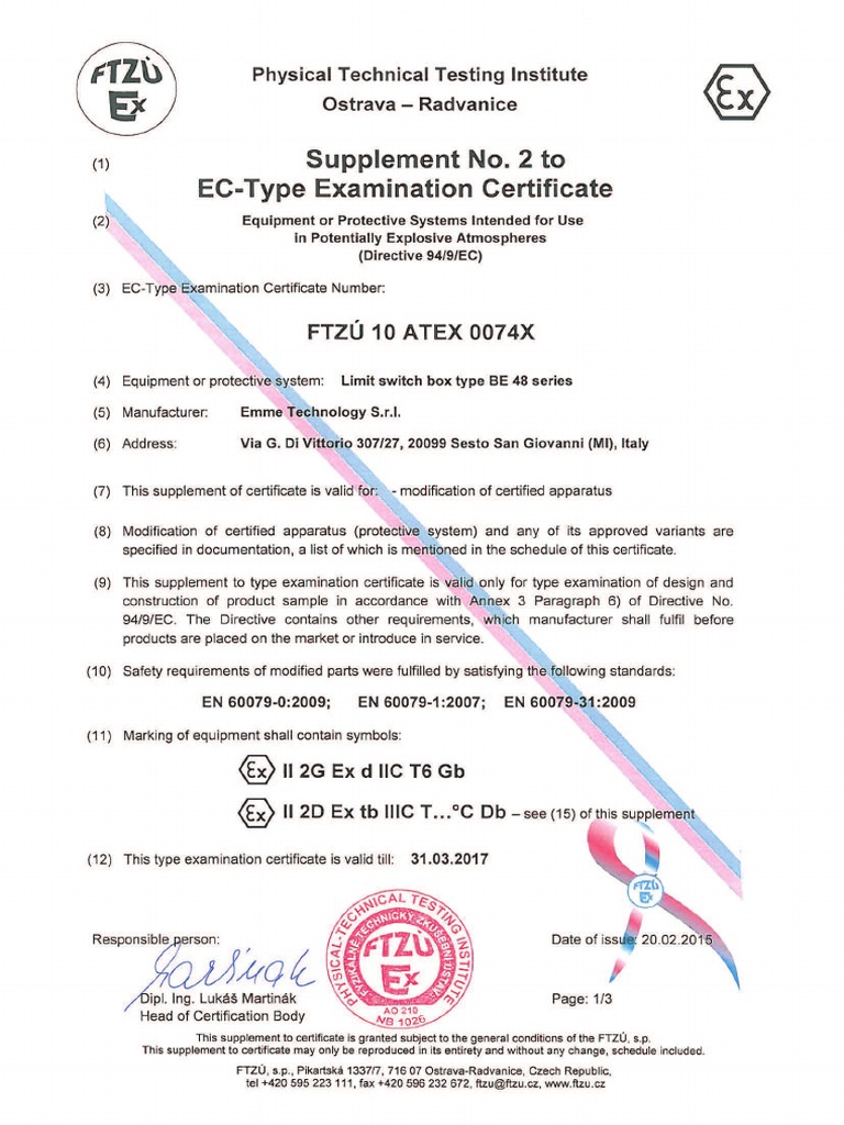 BE48 10ATEX0074ext3 | PDF