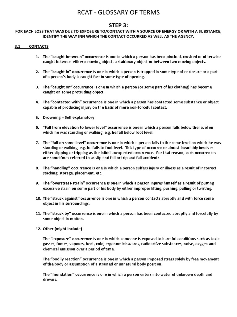 RCAT - Glossary | Download Free PDF | Personal Protective Equipment ...