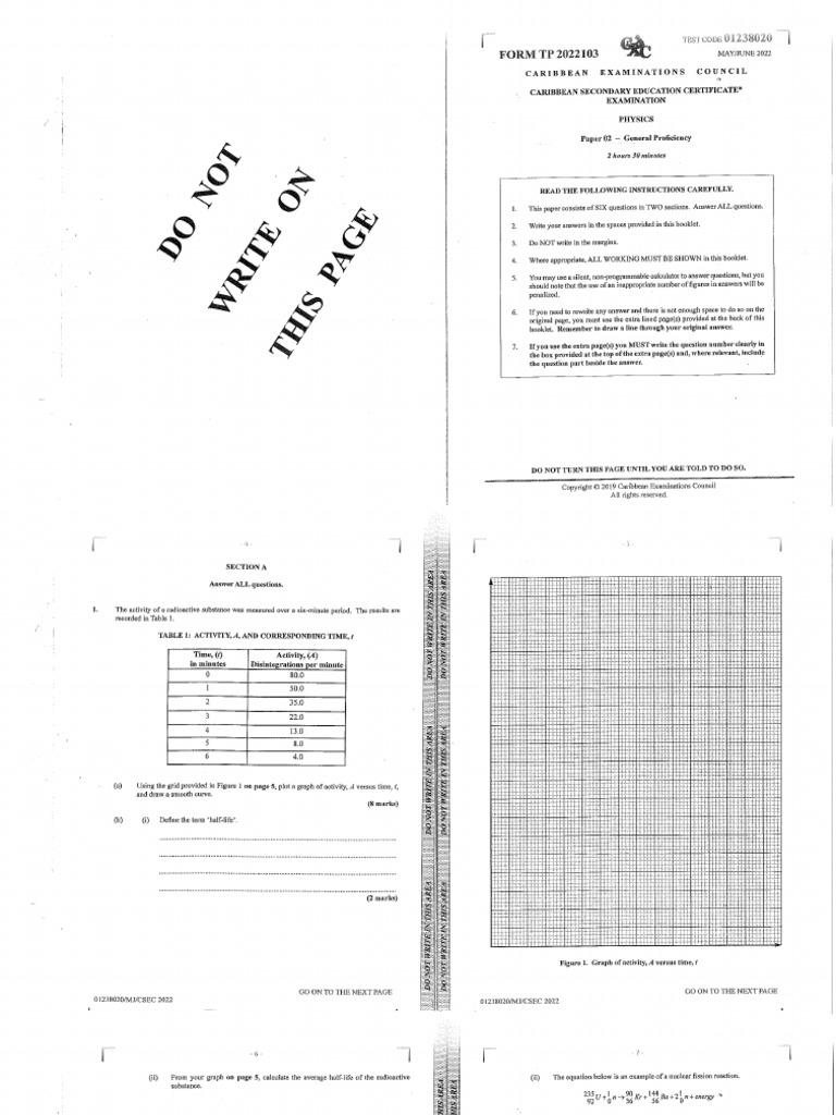 CSEC June 2022 Physics Paper 2 | PDF