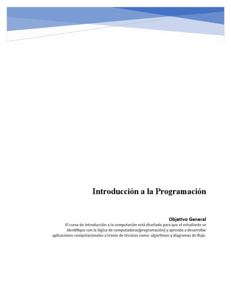 Introduccion A La Programacion | PDF | Lenguaje de programación ...