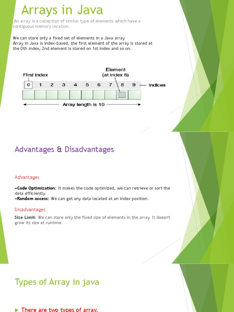Arrays In Java Pdf Array Data Structure Java Programming Language 4198