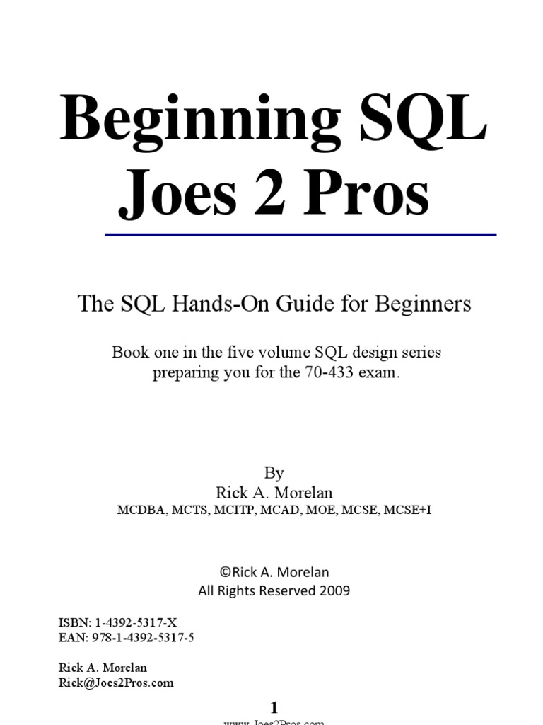 BeginningSQL Joes2Pros WebSample | PDF | Sql | Databases