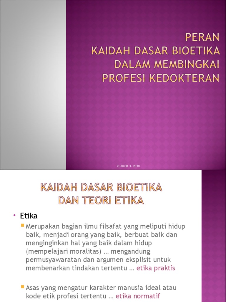 Kaidah Dasar Bioetika | PDF