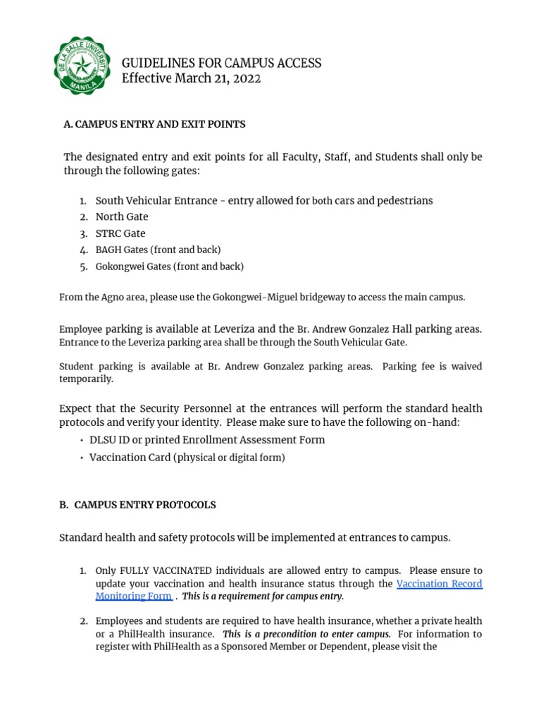A. Campus Entry and Exit Points: Vaccination Record Monitoring Form ...