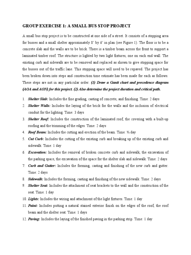 Small Bus Stop Construction Plan | PDF