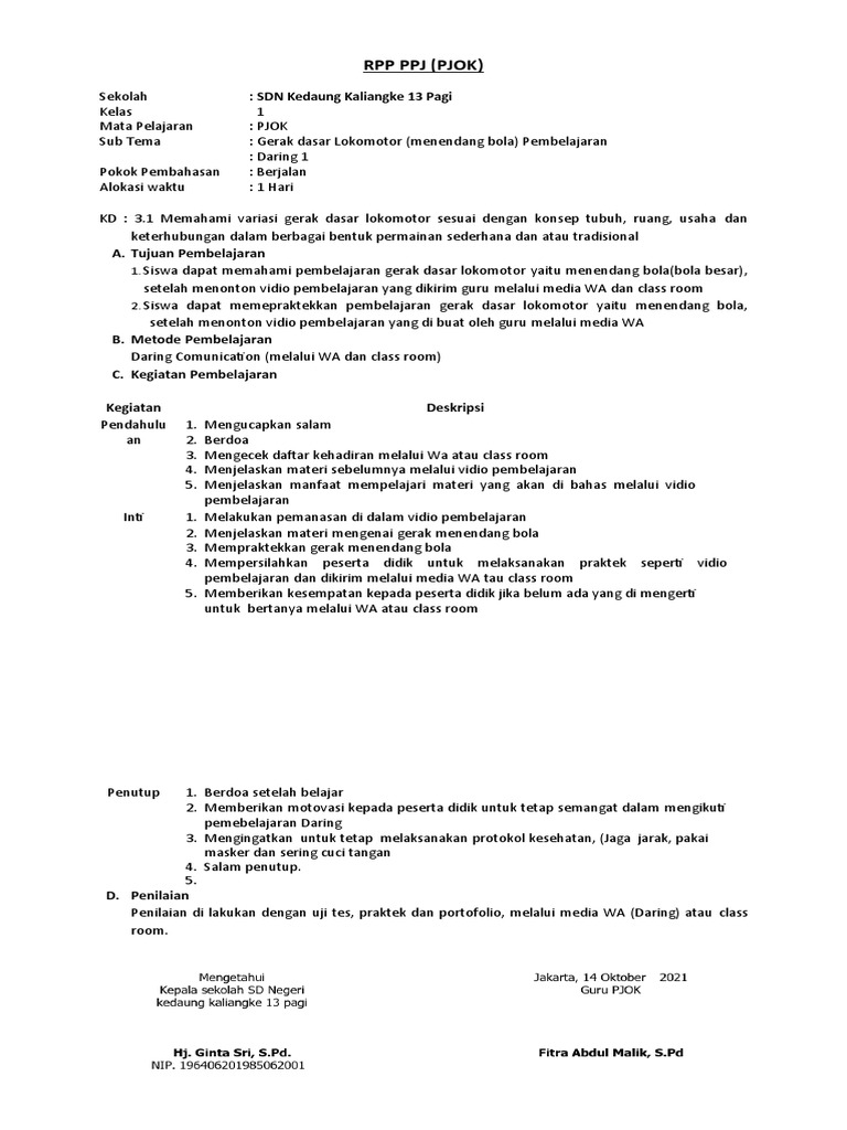 RPP Pemanfaatan Tik | PDF | Karier & Perkembangan | Pengembangan Diri