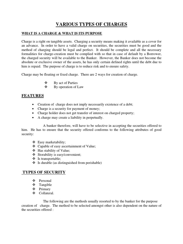 Various Types of Charges: What Is A Charge & What Is Its Purpose | PDF ...