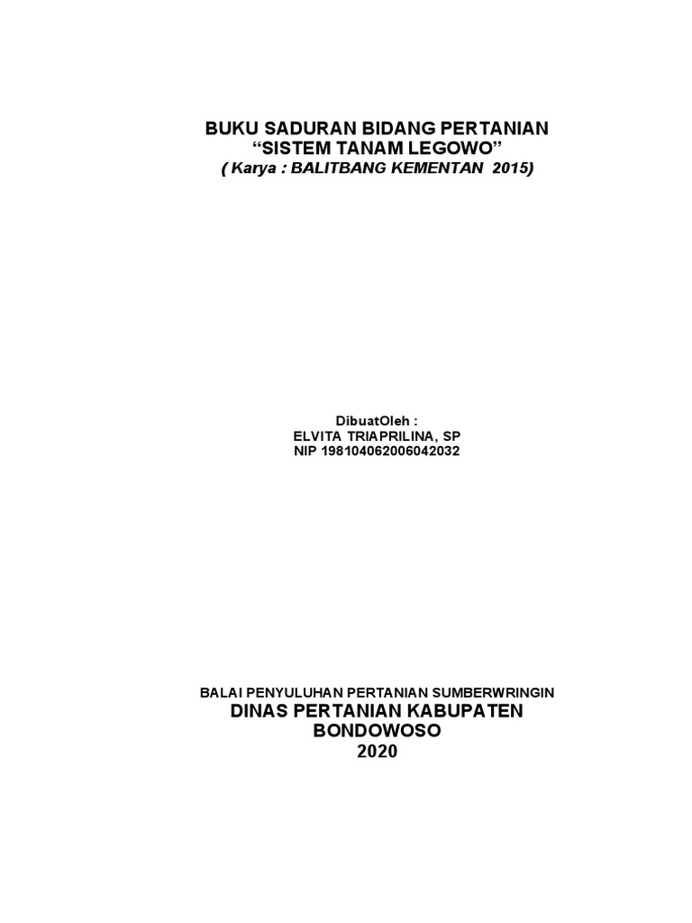 Buku Saduran Bidang Pertanian Jajar Legowo | PDF