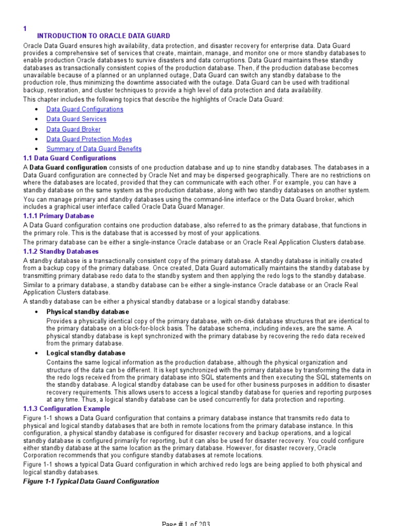 Data Guard | PDF | Oracle Database | Databases