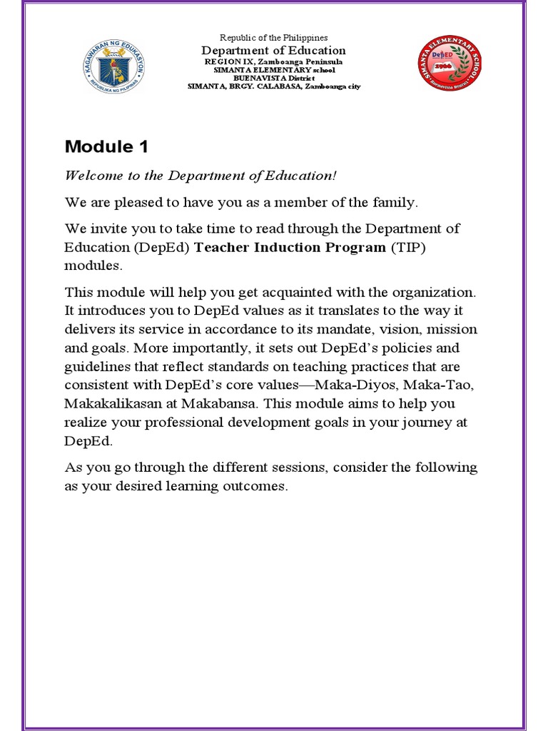 TIP Module 1 | PDF | Learning | Teachers TIP Module 1 | PDF | Learning | Teachers
