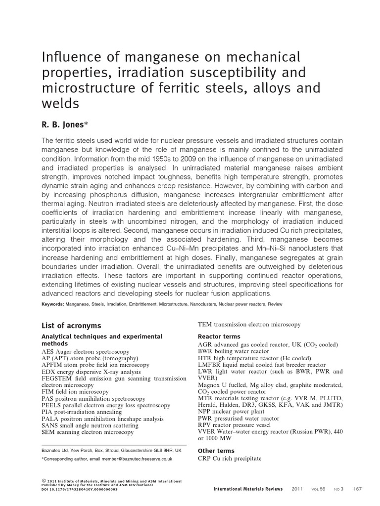 Manganese Mechanical Properties – AJRATW
