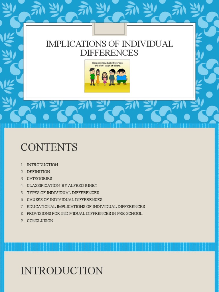 Implications of Individual Differences | PDF | Curriculum | Teachers