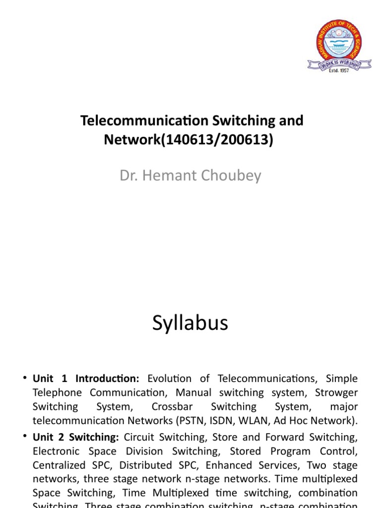 Telecom Switching & Networks Guide | PDF | Telephone Exchange | Public ...