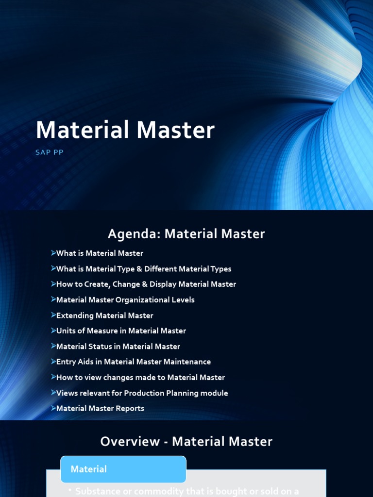 Material Master: Sap PP | PDF | Information Technology Management ...