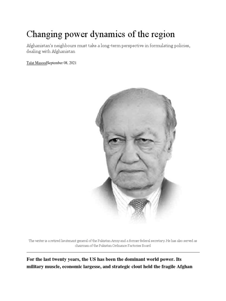 Changing Power Dynamics of The Region | PDF | Afghanistan | China