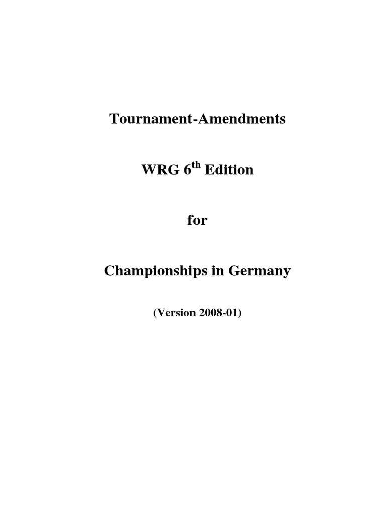 WRG 6th Edition Amendments Germany | PDF | Infantry | Warfare