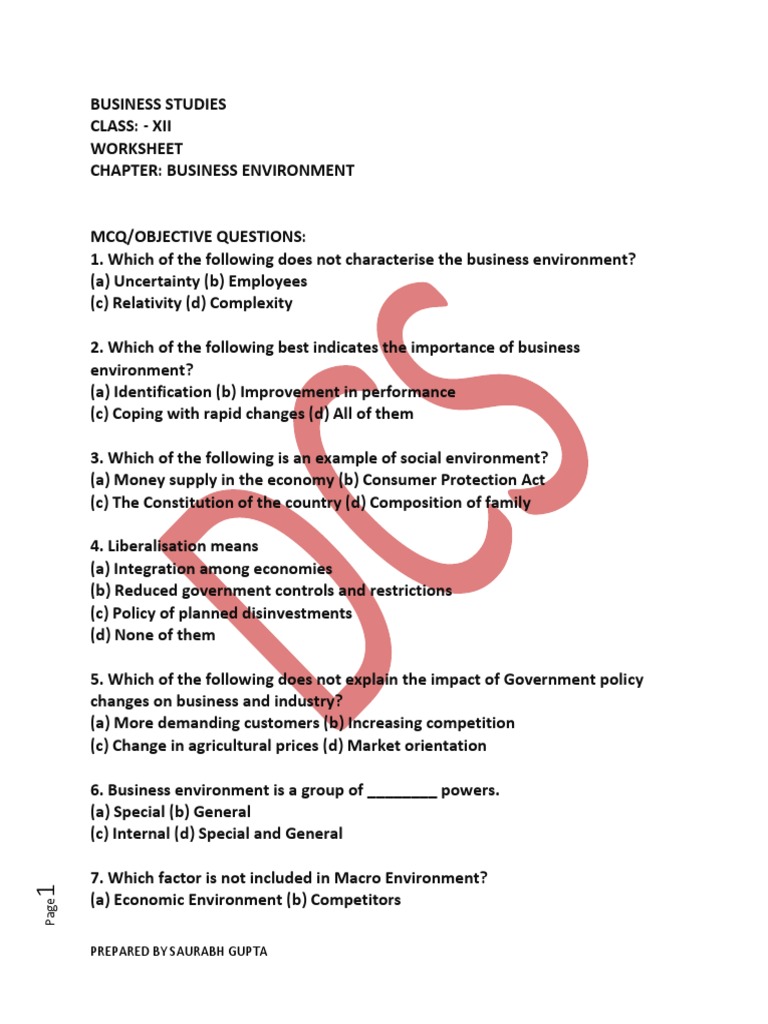 BUSINESS STUDIES Word CH 3 Worksheet | PDF | Cookware And Bakeware ...