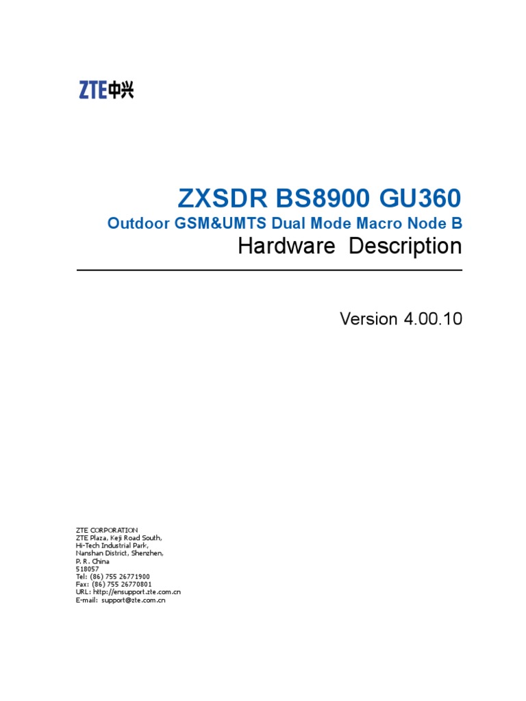 ZXSDR BS8900 GU360 (Outdoor GSM&UMTS Dual Mode Macro NodeB) Hardware ...