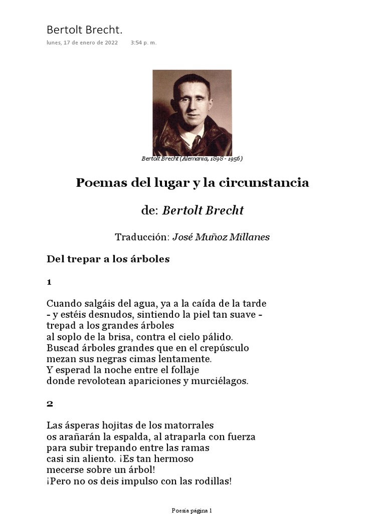 Bertolt Brecht Poemas | PDF