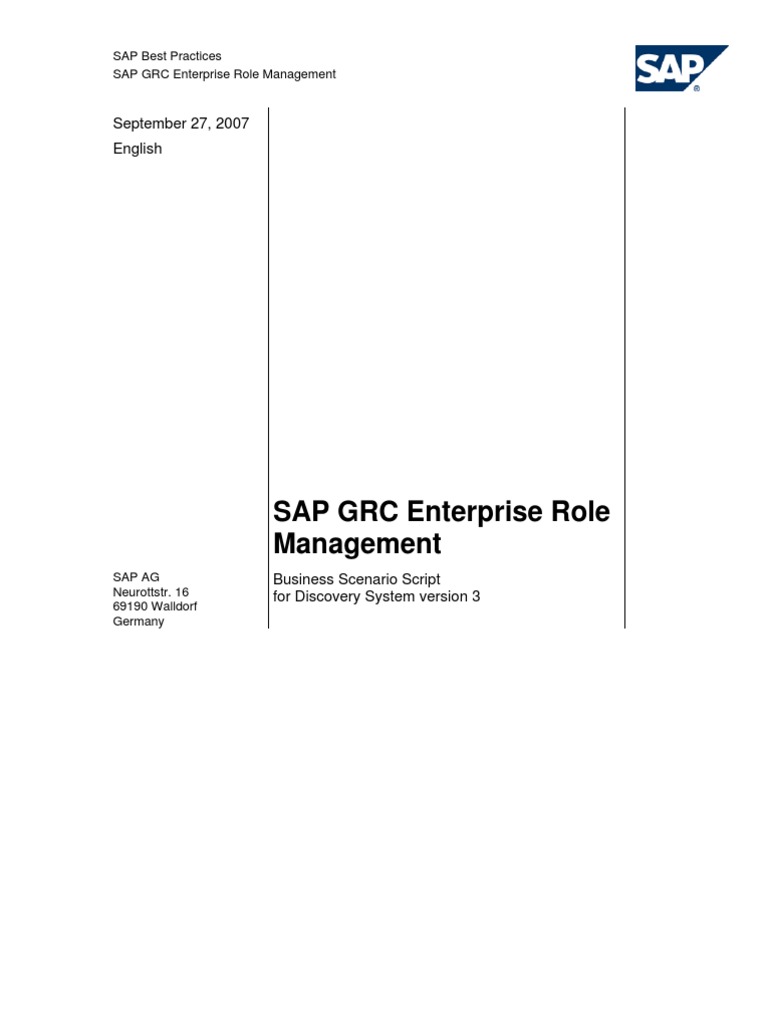 SAP GRC Role Management Guide | PDF | Business | Computers