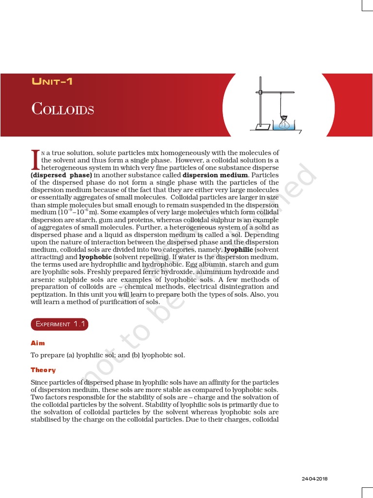 Chemistry Lab Mannual Class 12 | PDF | Emulsion | Colloid