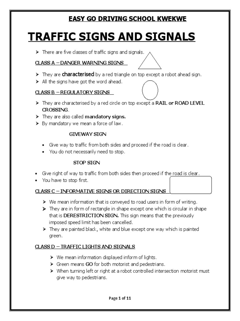 A Comprehensive Guide to Traffic Signs, Signals, and Regulations for ...