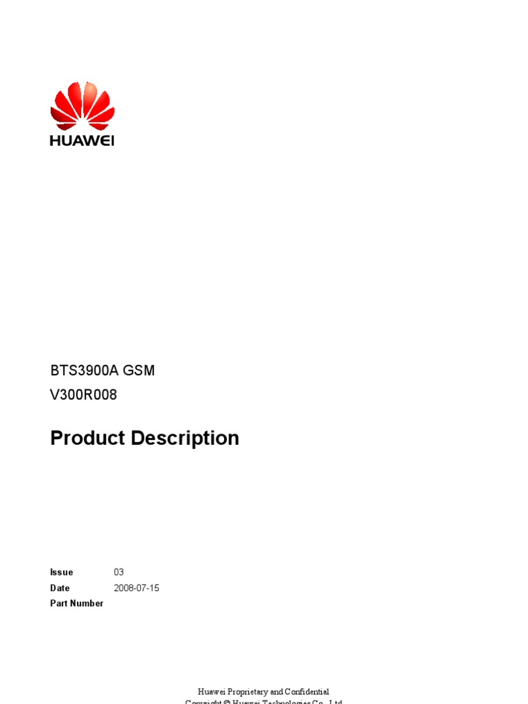 Huawei BTS3900A GSM Product Description (V300R008 - 03) | PDF | Network ...