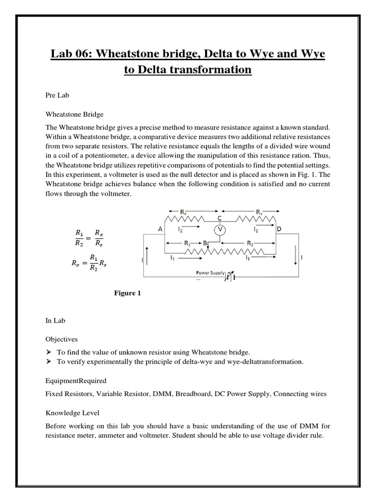 Measurement and Analysis of Electrical Circuits Using Wheatstone Bridge ...