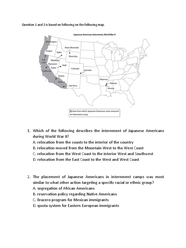 Question 1 and 2 Is Based On Following On The Following Map | PDF | The ...