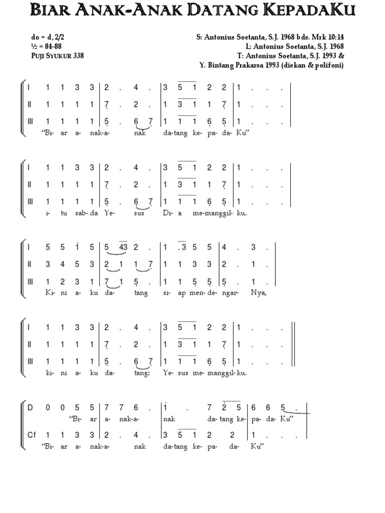 SSA - Biar Anak-Anak Datang Kepadaku (PS 338) | PDF