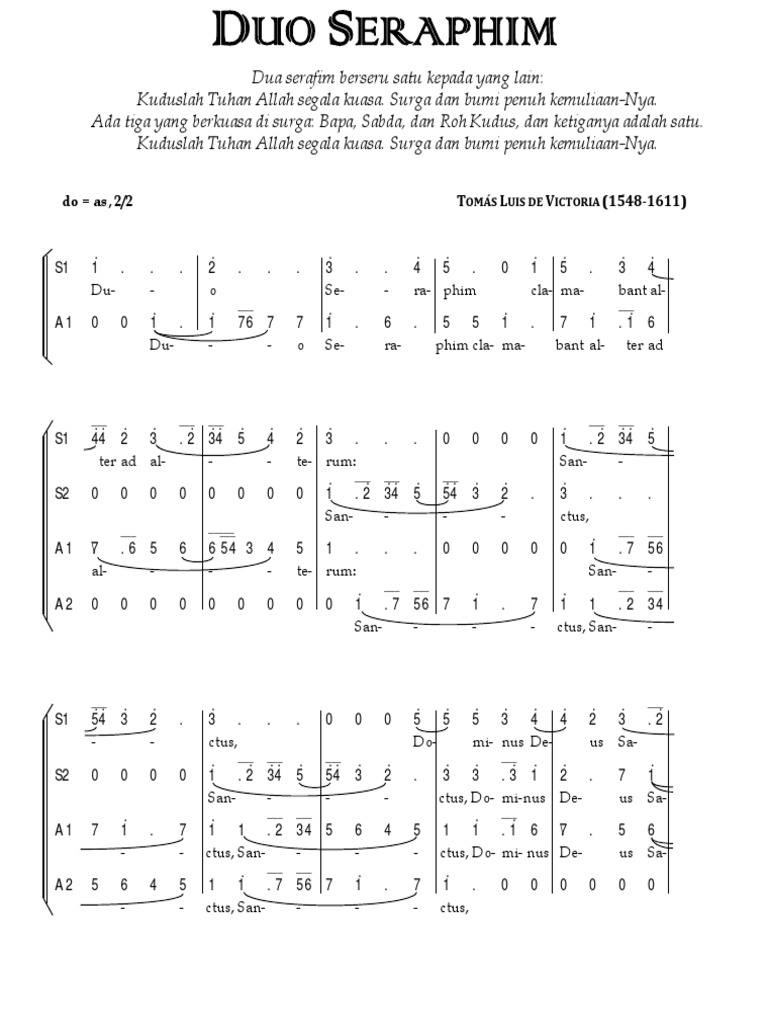 Duo Seraphim (Toma Luis de Victoria) | PDF