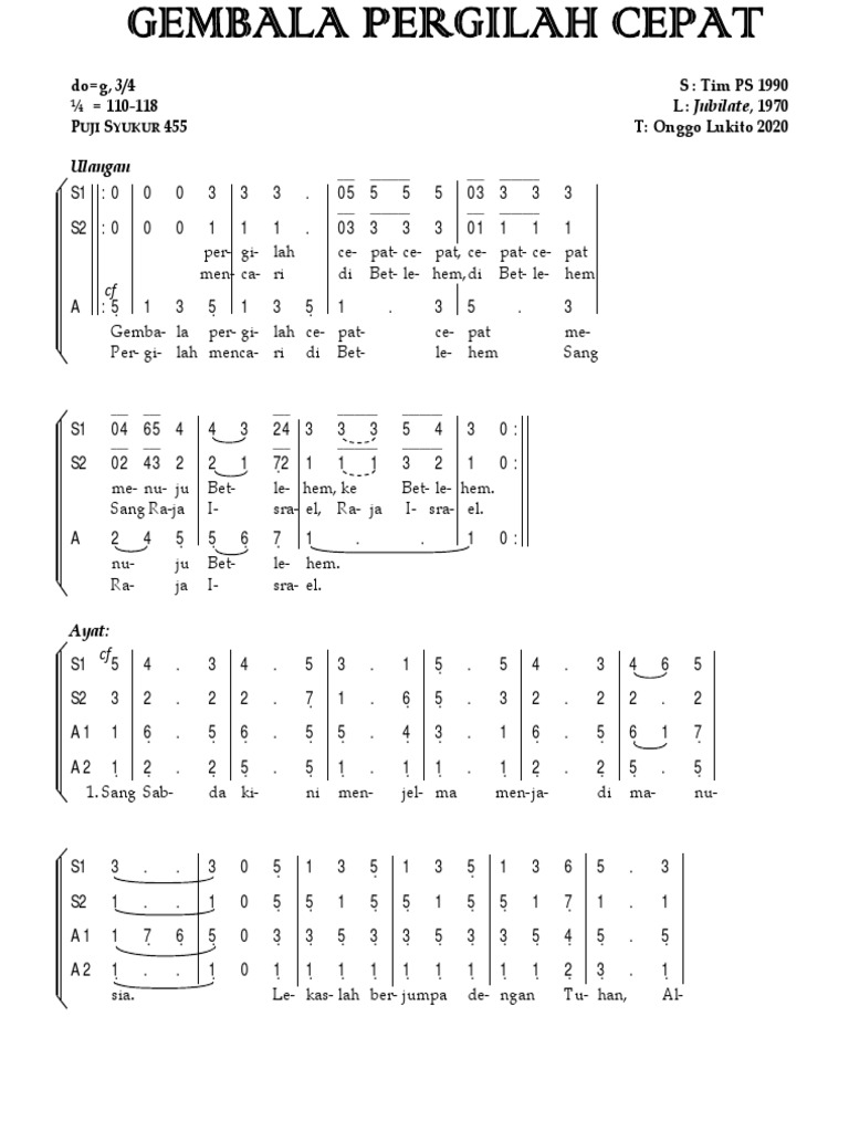 Gembala Pergilah Cepat - PS 455 | PDF