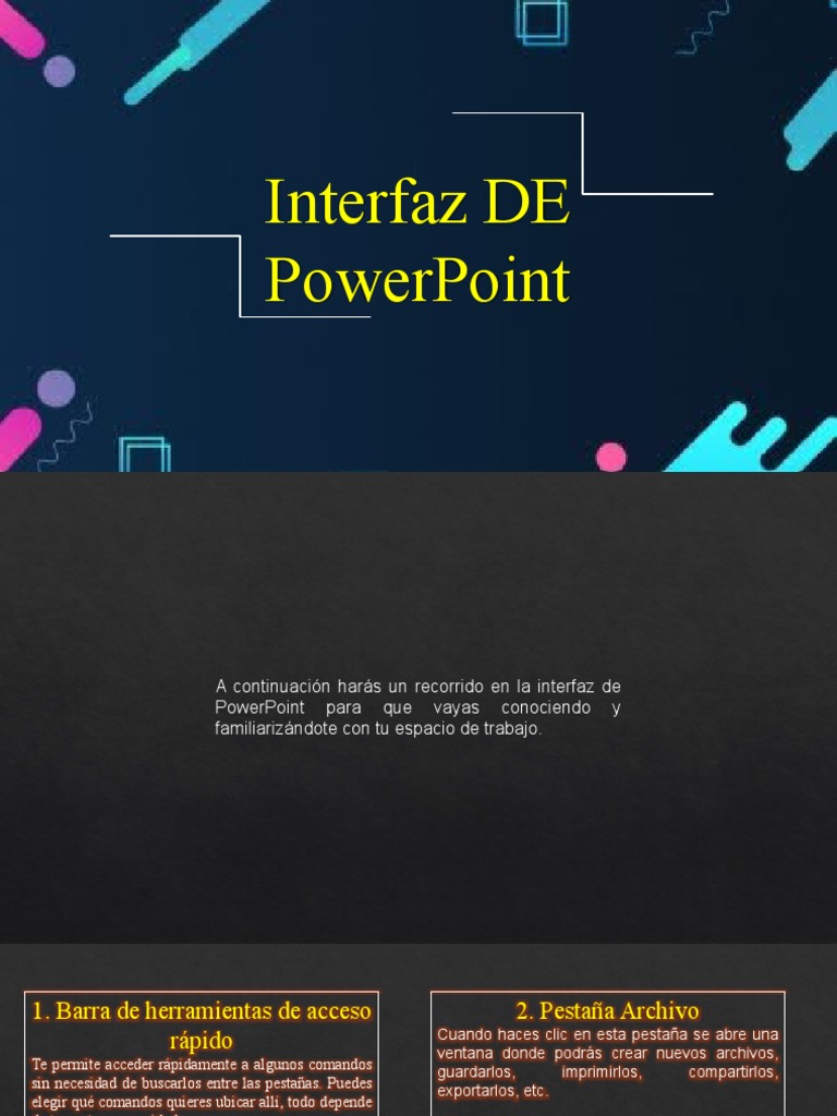 Conociendo la Interfaz de PowerPoint 2016 | PDF | Microsoft PowerPoint ...