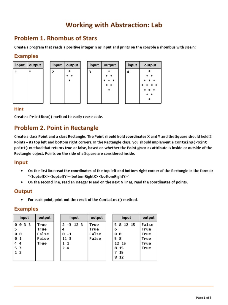 Working With Abstraction Lab | PDF | Computer Science | Software ...