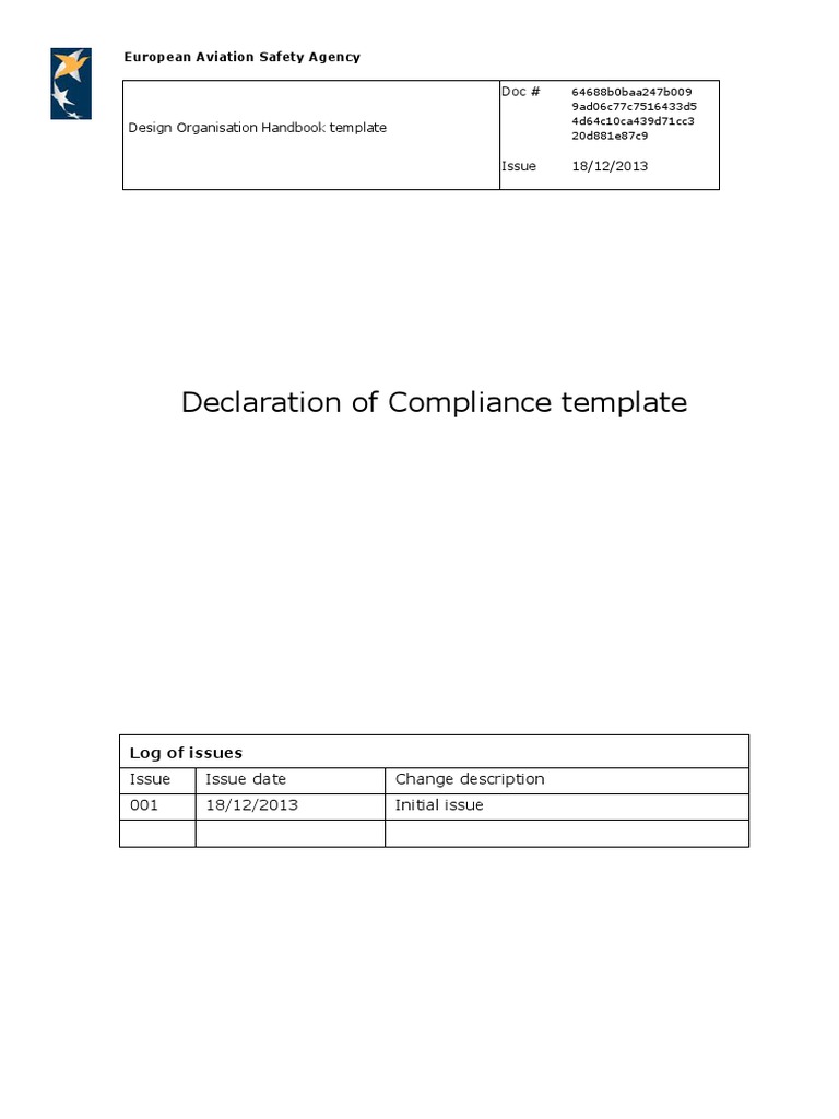 Form DO-09 Declaration of Compliance | PDF | Aviation