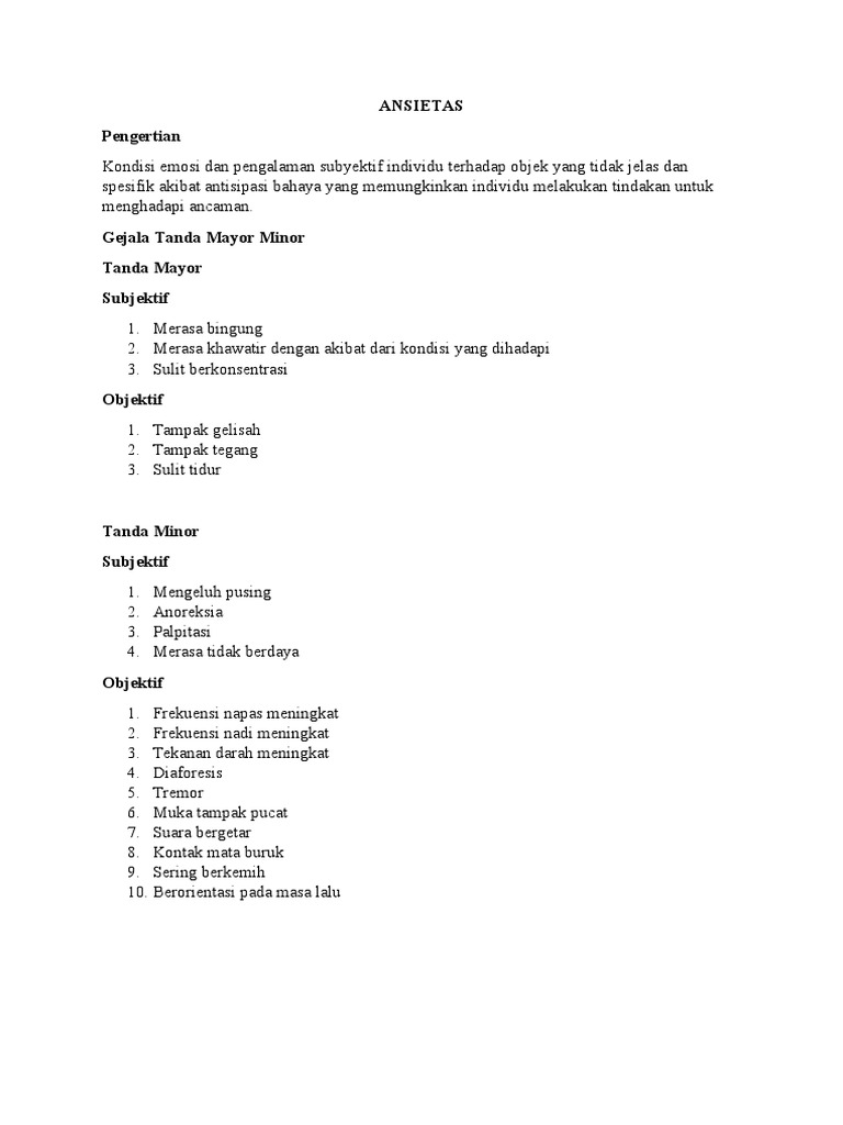 ANSIETAS | PDF | Pengembangan Diri