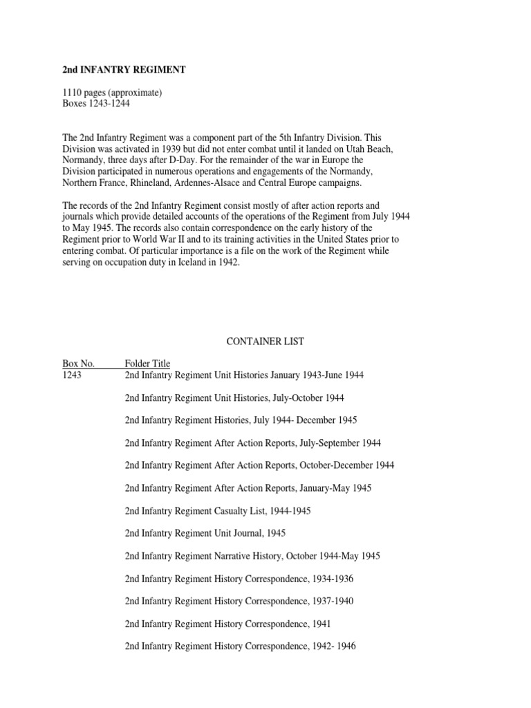 Us Army Unit Records 7 | PDF | Regiment | Normandy Landings