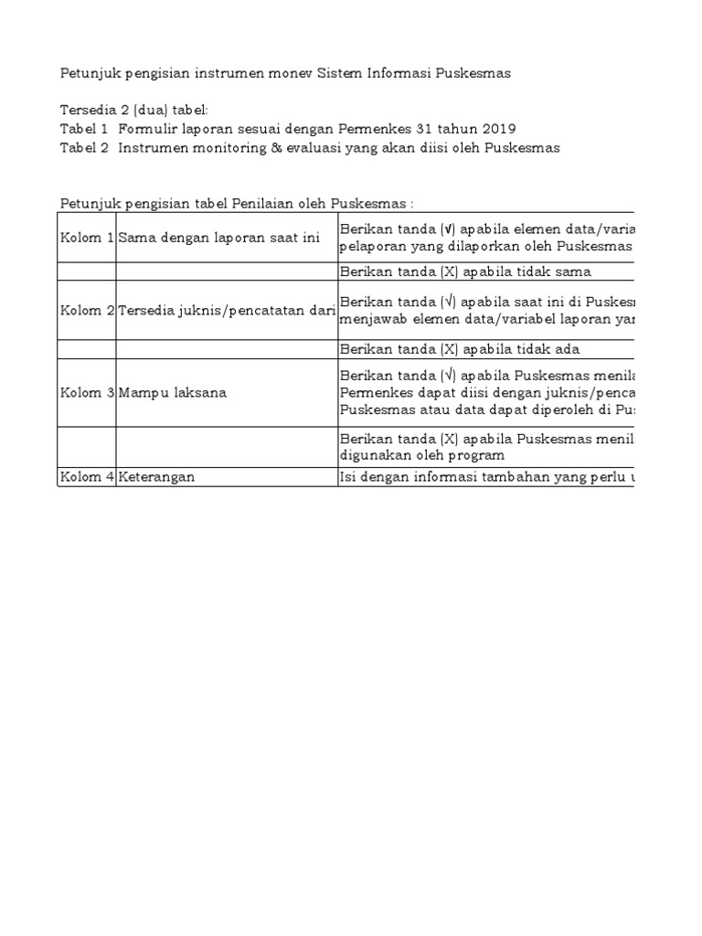 Instrumen Monev DBD Jan - Nov 2021 | PDF