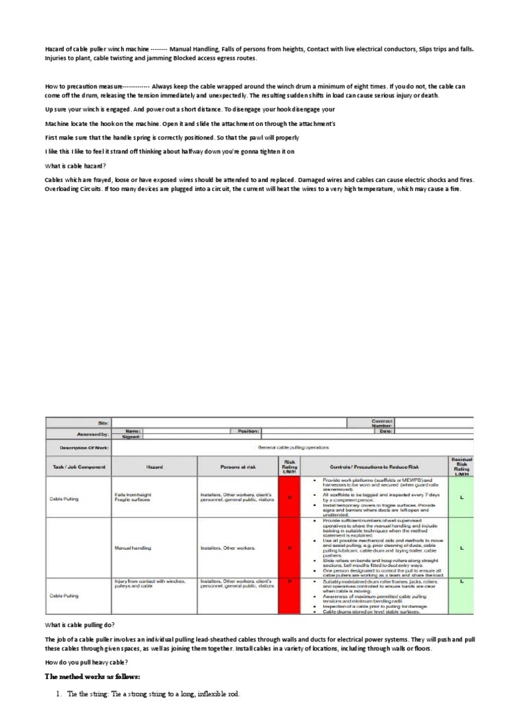 Cable Puller Winch Machine | PDF