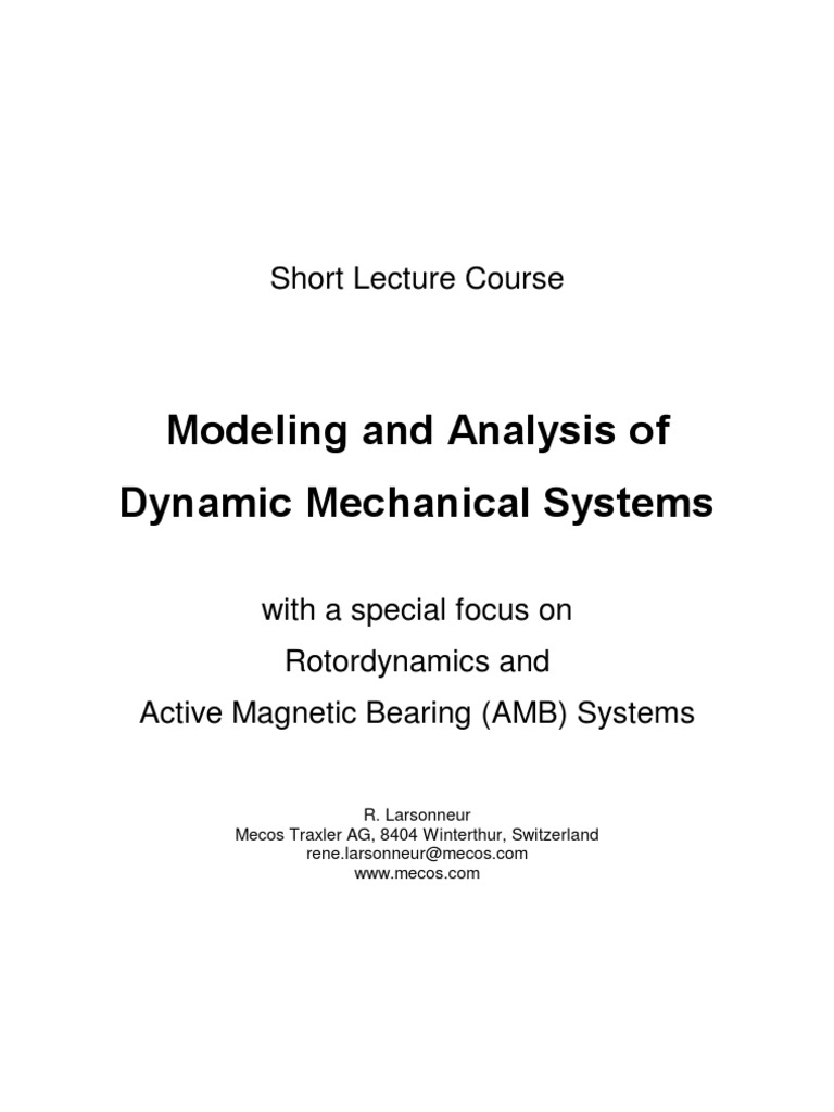 Modelling - and - Analysis of Dinamic Mechanical Systems | PDF ...
