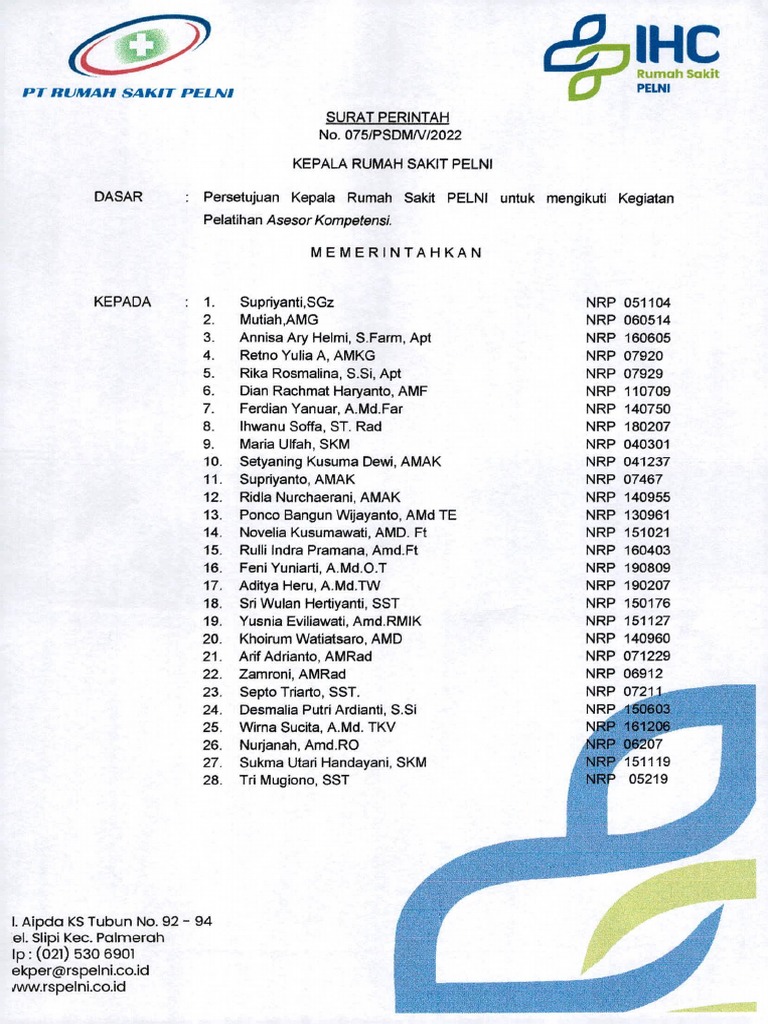 SP Pelatihan Asesor Kompetensi | PDF