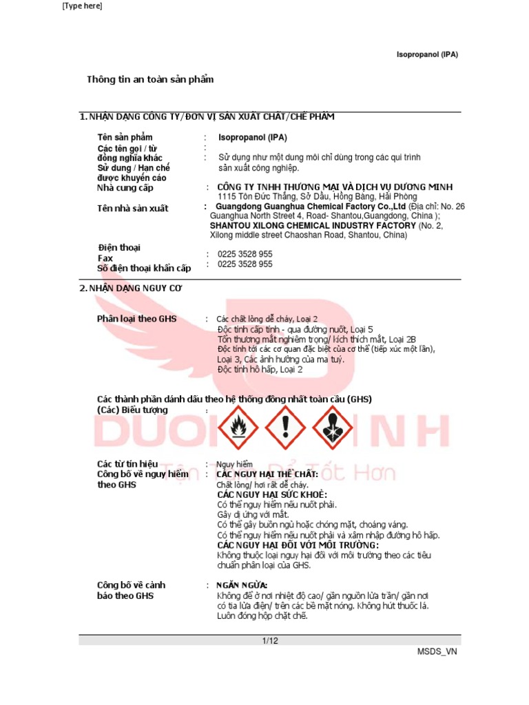 MSDS Ipa | PDF
