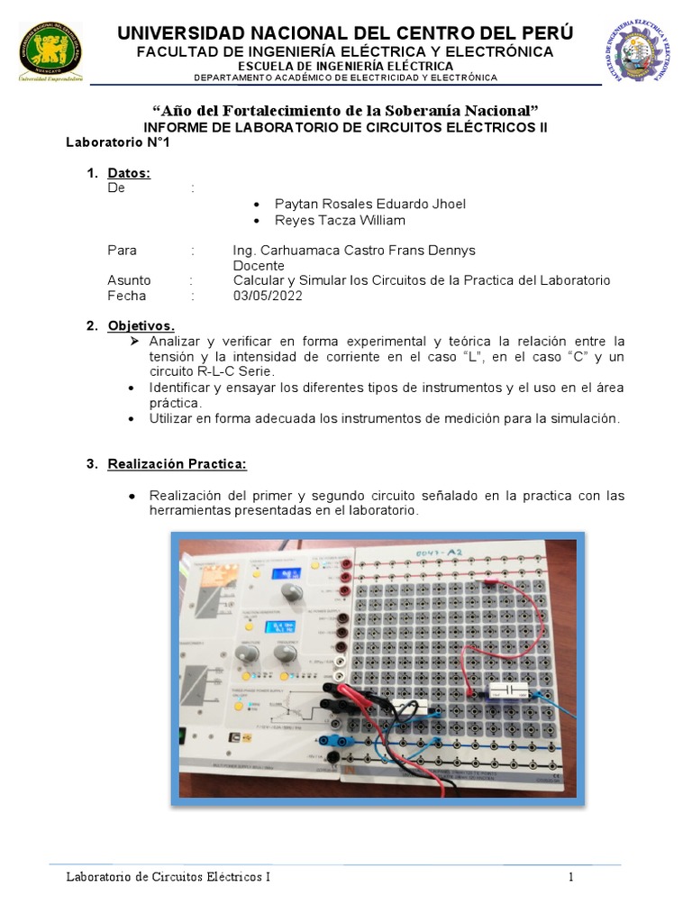Laboratorio de Circuitos Electricos - Ii | PDF | Laboratorios | Electrónica