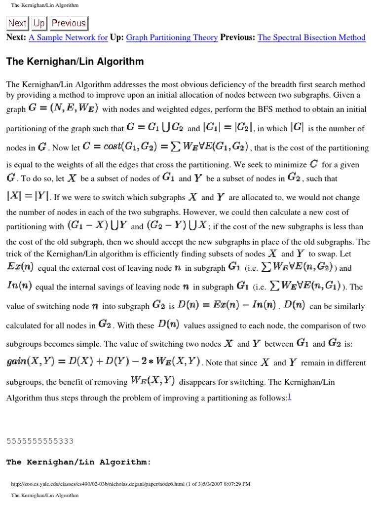 The Kernighan - Lin Algorithm | PDF | Vertex (Graph Theory) | Computer ...