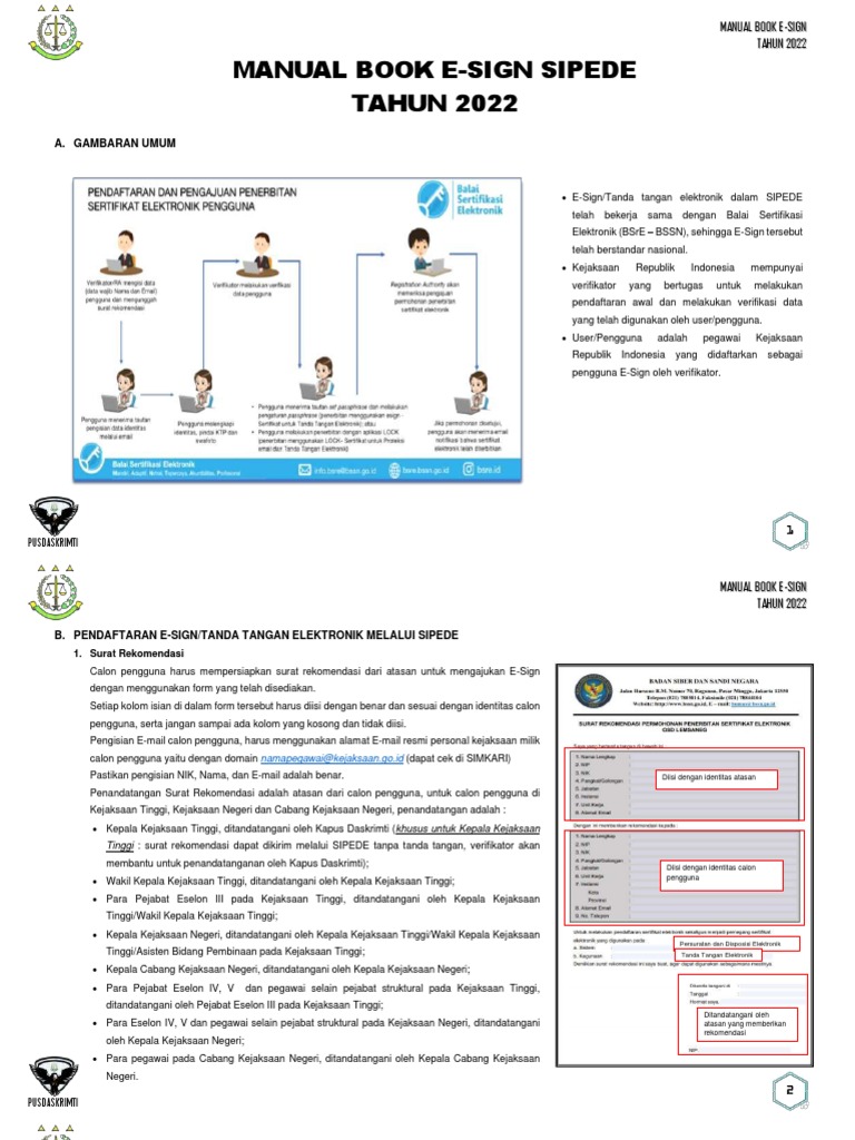 Manual Book Esign | PDF